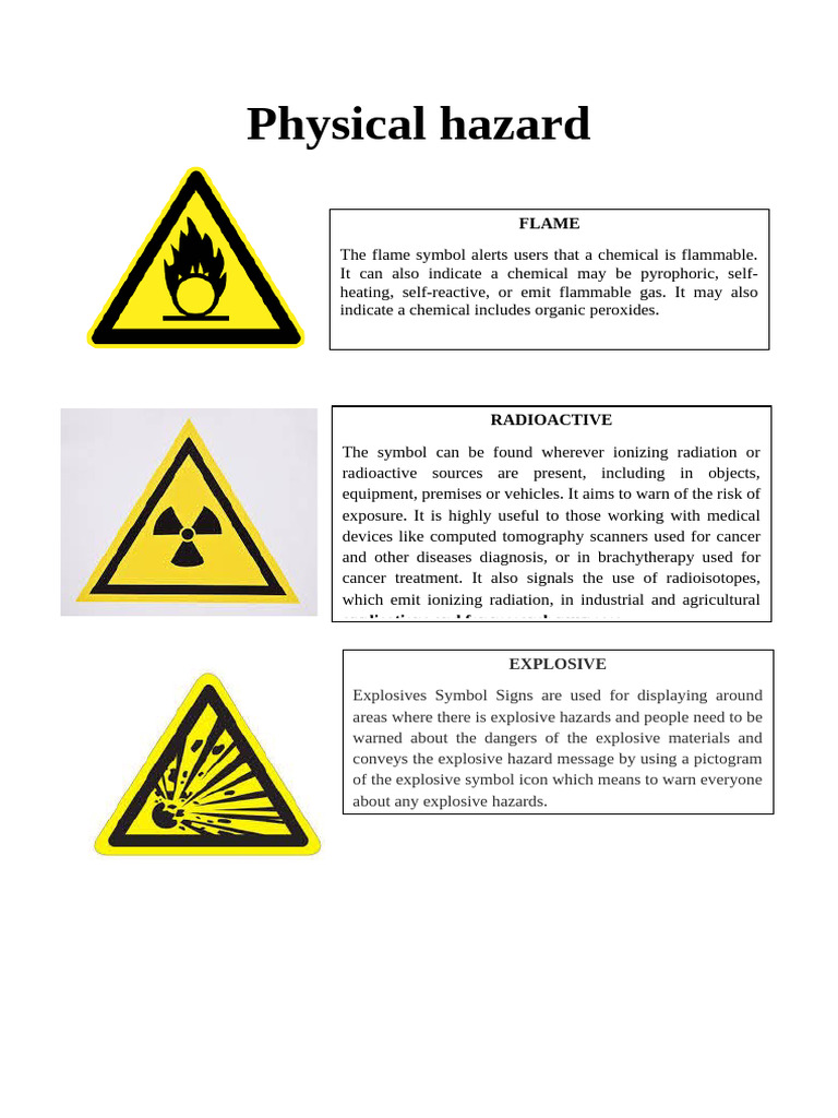 Physical Hazard | PDF | Science & Mathematics