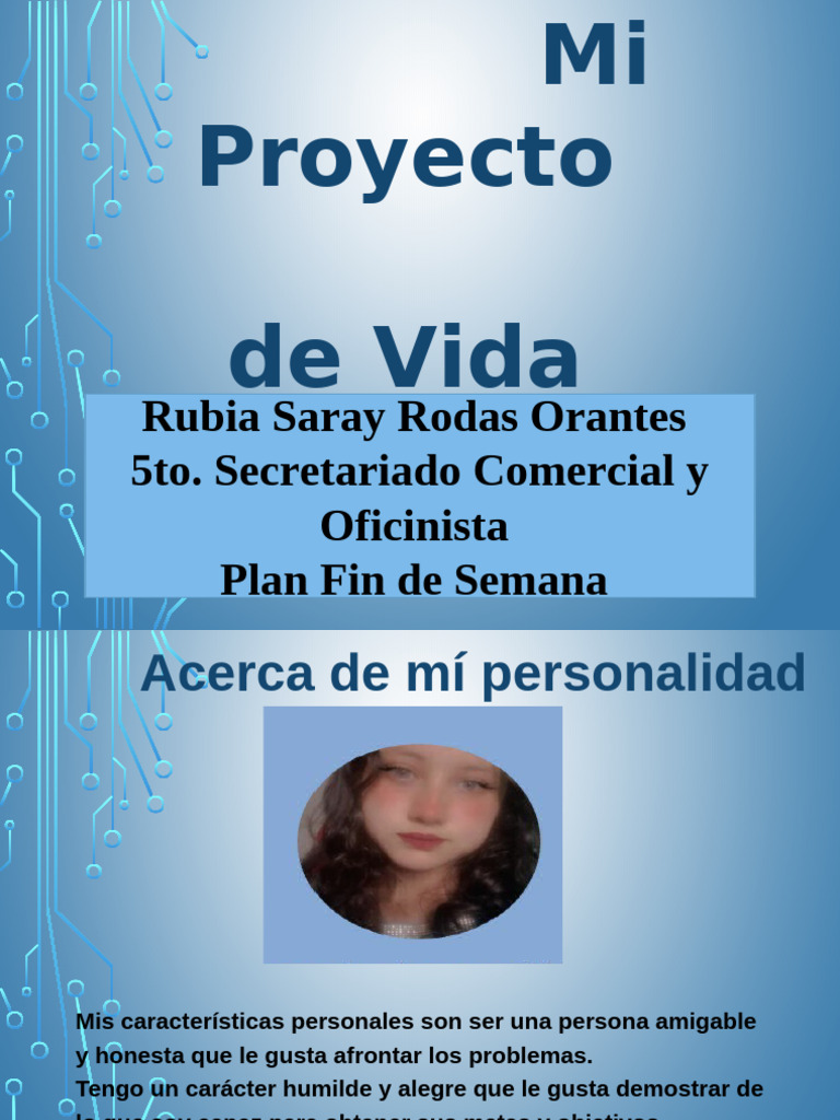Proyecto de Vida de Rubia Saray | PDF