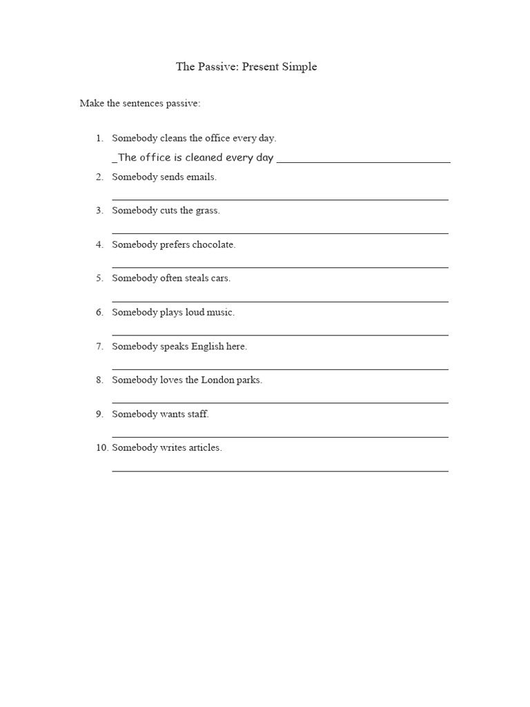 Passive Voice Simple Present | PDF | Sports & Recreation | Home & Garden