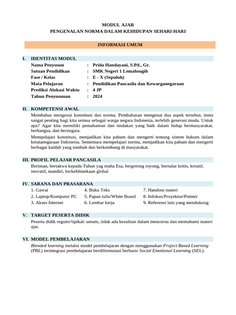Bab 2 Unit 2 - Pengenalan Norma Dalam Kehidupan Sehari-Hari | PDF