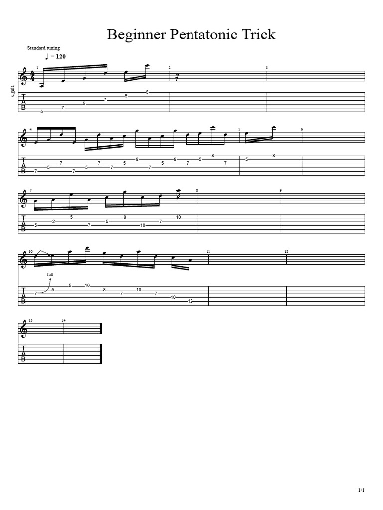 Beginner Pentatonic Trick | PDF | Pitch (Music) | Music Theory