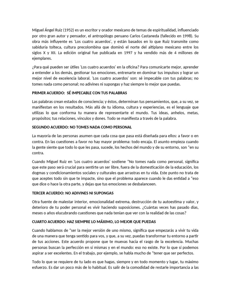 Miguel Ángel Ruiz LOS 4 ACUERDOS | PDF