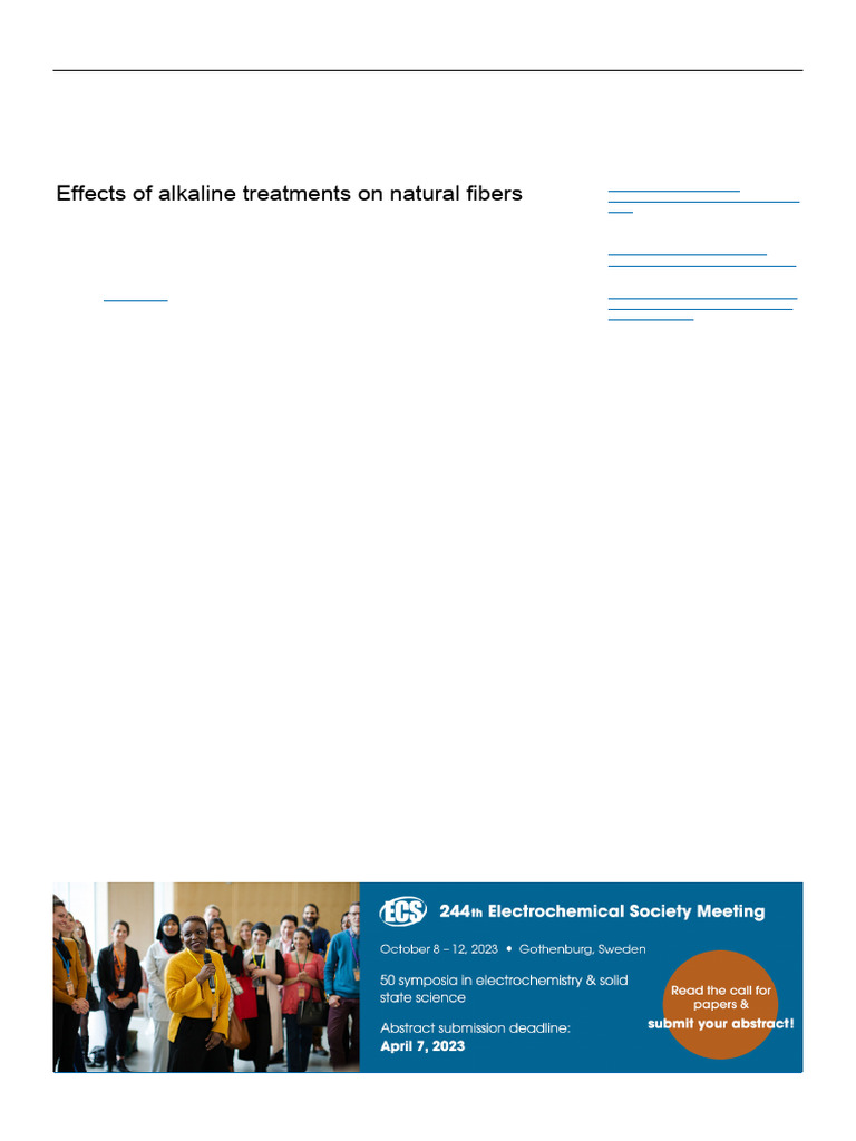 Effects of Alkaline Treatments On Natural Fibers | PDF | Sodium ...
