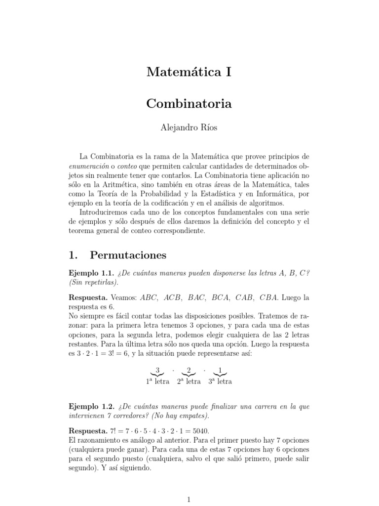 Combinatoria | PDF | Combinatoria | Permutación
