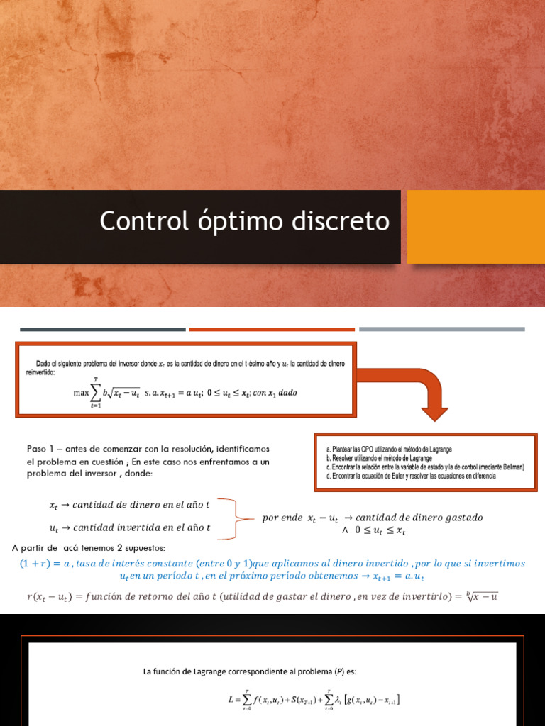 Control Óptimo Discreto L | PDF | Programación dinámica | Física Matemática