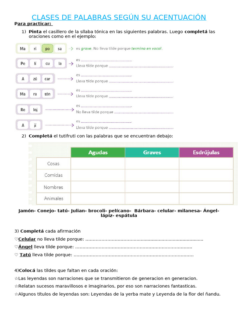 TP Practica Acentuación | PDF | Artes del Lenguaje y Comunicación ...