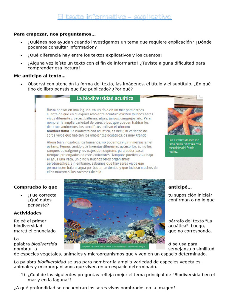 El Texto Informativo | PDF | Artes del Lenguaje y Comunicación ...