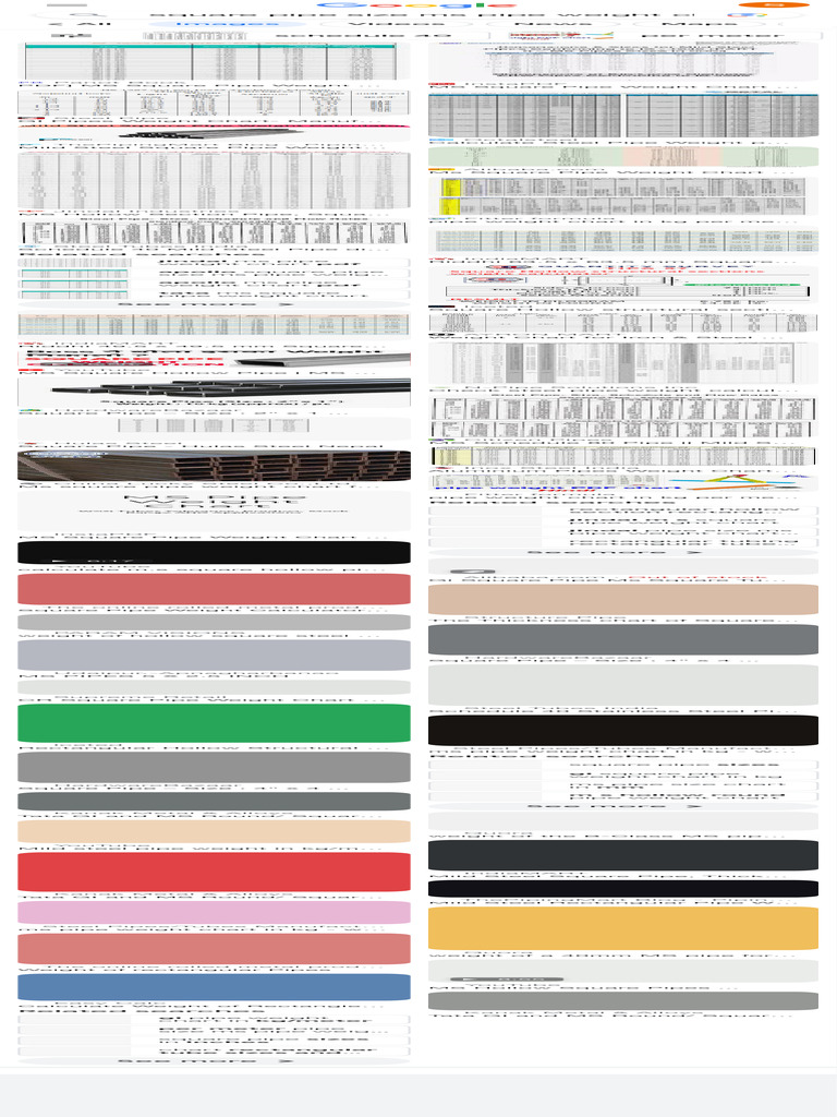 Square Pipe Size Ms Pipe Weight Chart in KG - Google Search | PDF ...