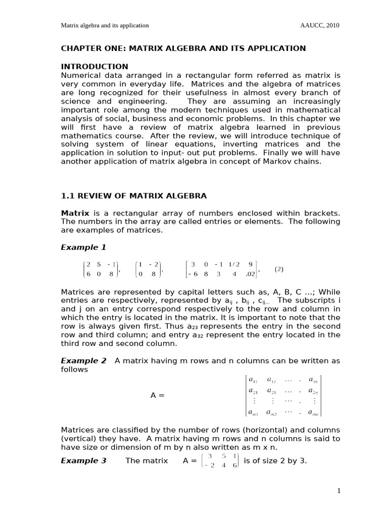 Maths For Management Material | PDF | Matrix (Mathematics) | System Of ...