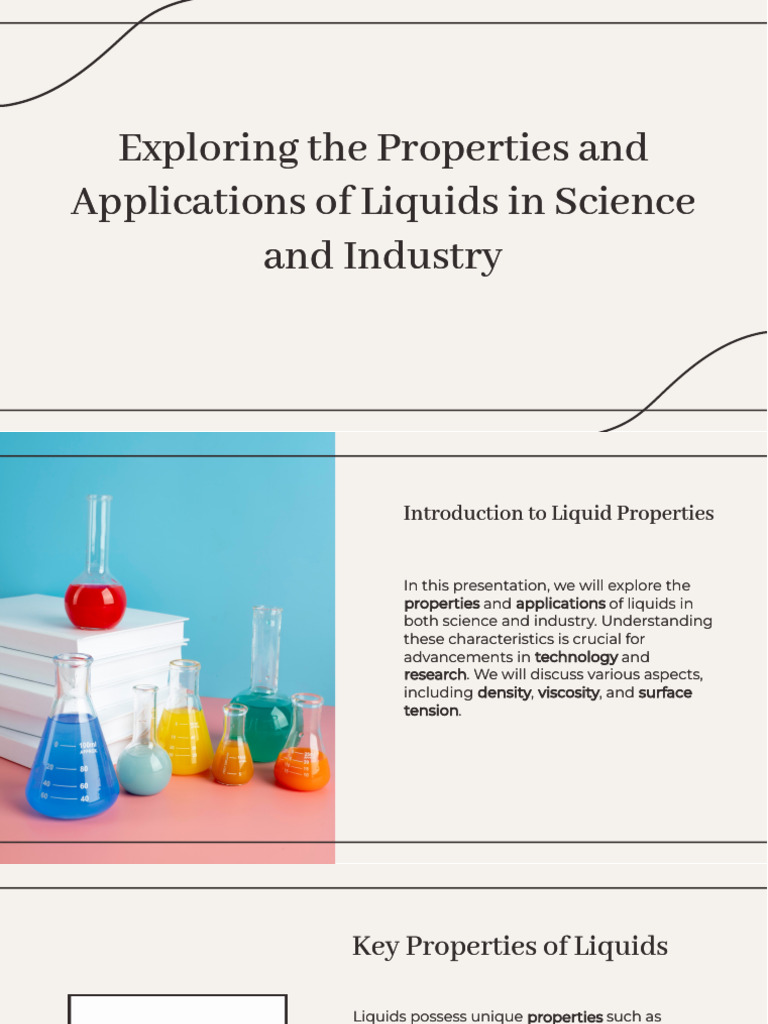 Liquid Properties & Industry Uses | PDF | Science & Mathematics ...