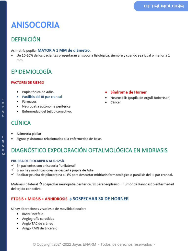 Anisocoria | PDF