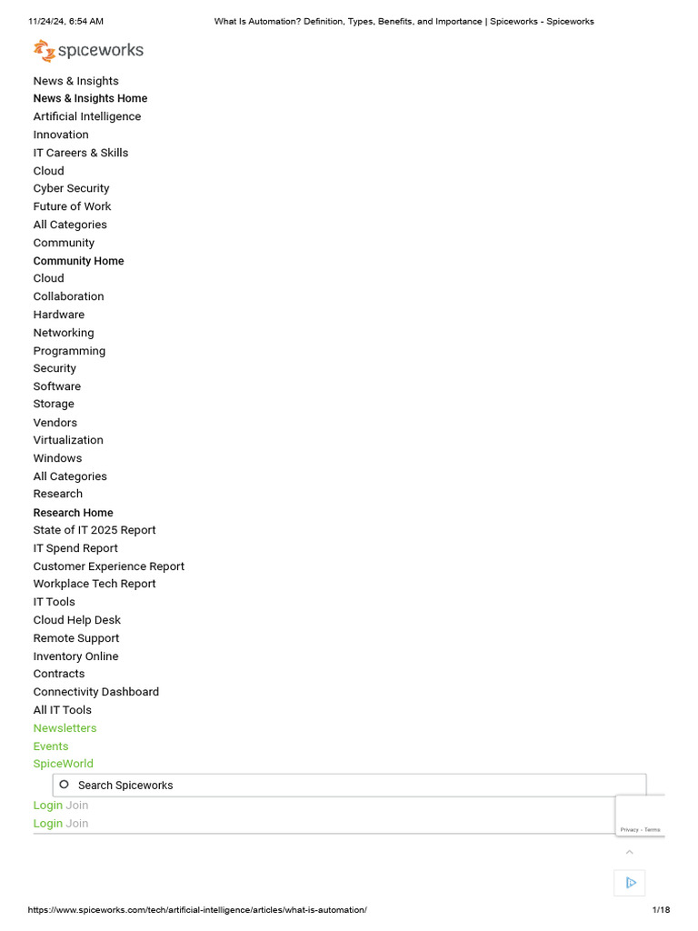 What Is Automation_ Definition, Types, Benefits, and Importance _ Spiceworks - Spiceworks | PDF ...