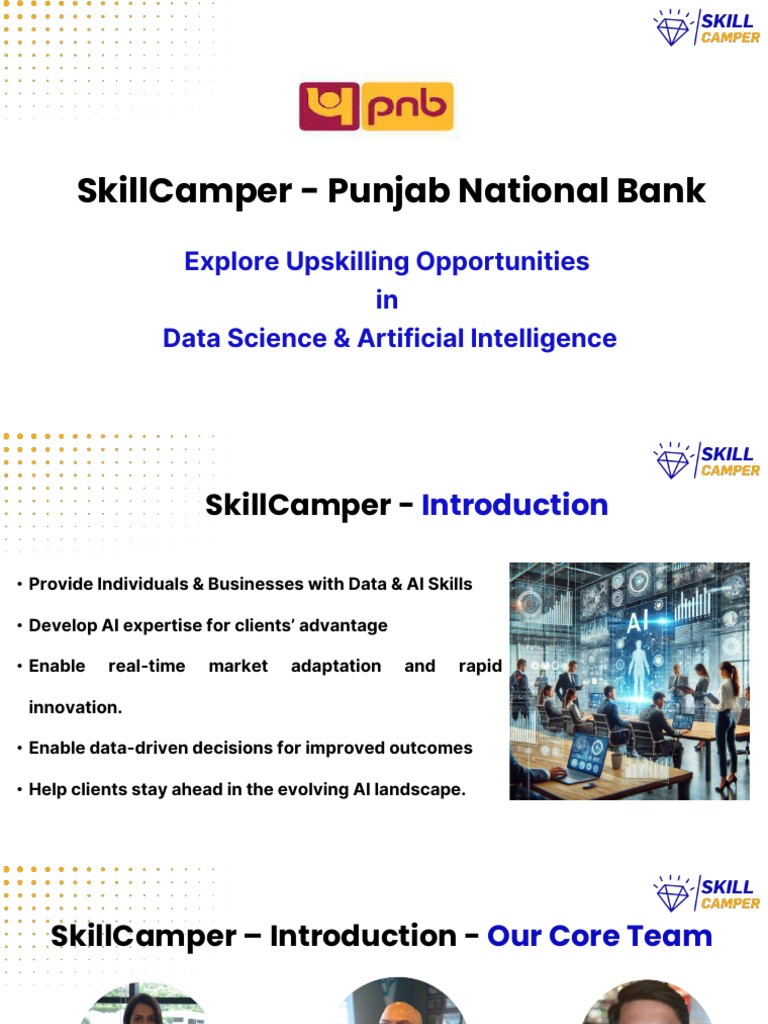 SkillCamper's Presentation For PNB | PDF | Data | Artificial Intelligence