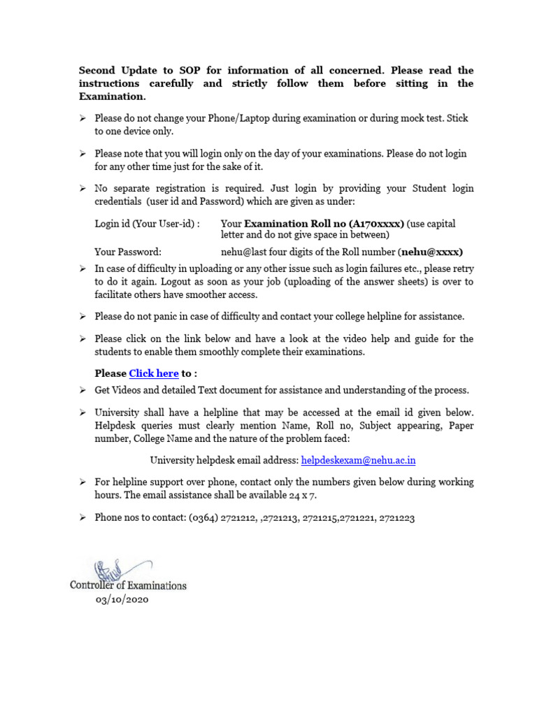 Notice 2nd Update On SoP | PDF