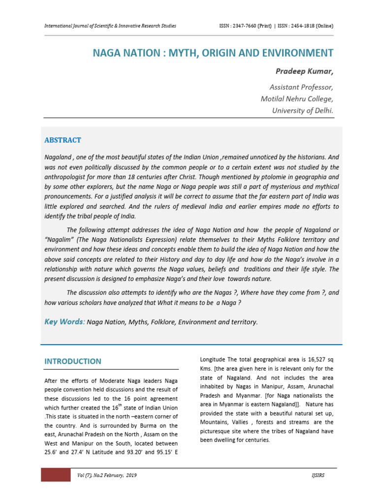 Naga Nation Myth Origin and Environment | PDF