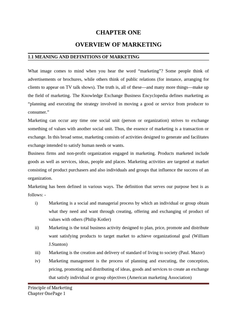 POM Chapter 1 | PDF | Marketing | Market (Economics)