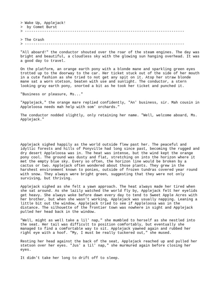 Wake Up, Applejack! | PDF