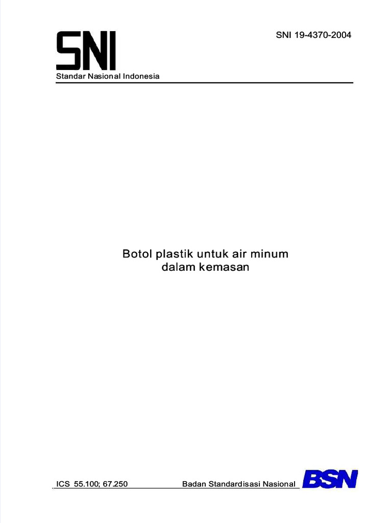 PDF Sni Botol Plastik - Compress | PDF