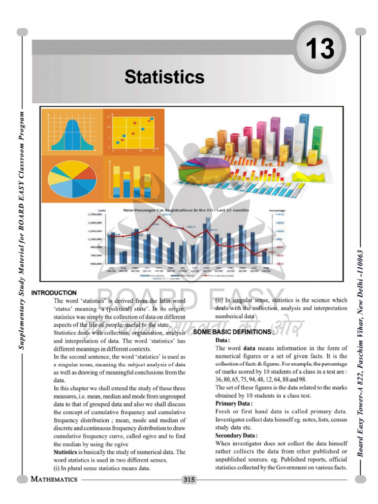 Math CBSE Class 10th Statistics | PDF