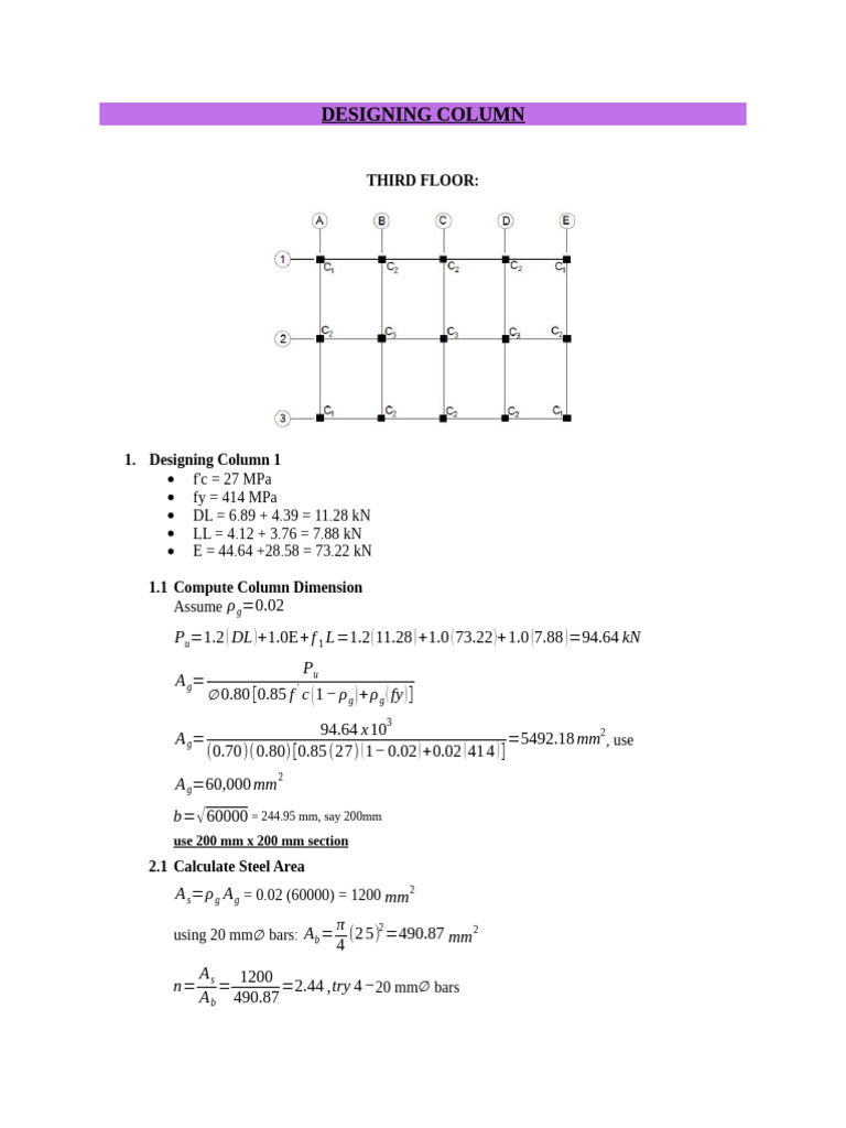 Nyeel Column Design | PDF