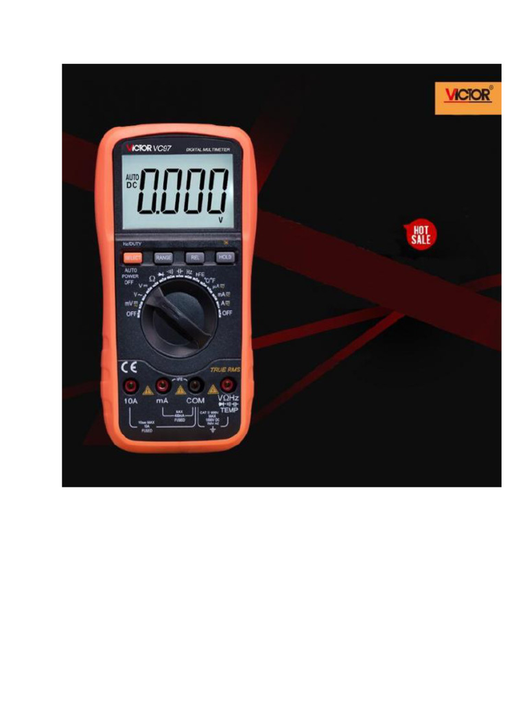 VC97 VICTOR Digital Multimeter 3999 LCD Display Auto Range Digital Multimeter VICTOR Original ...