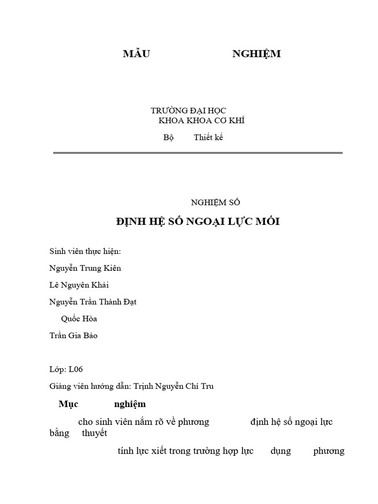 Báo cáo thí nghiệm - Bài 4 - L06 - Nhóm 1 | PDF