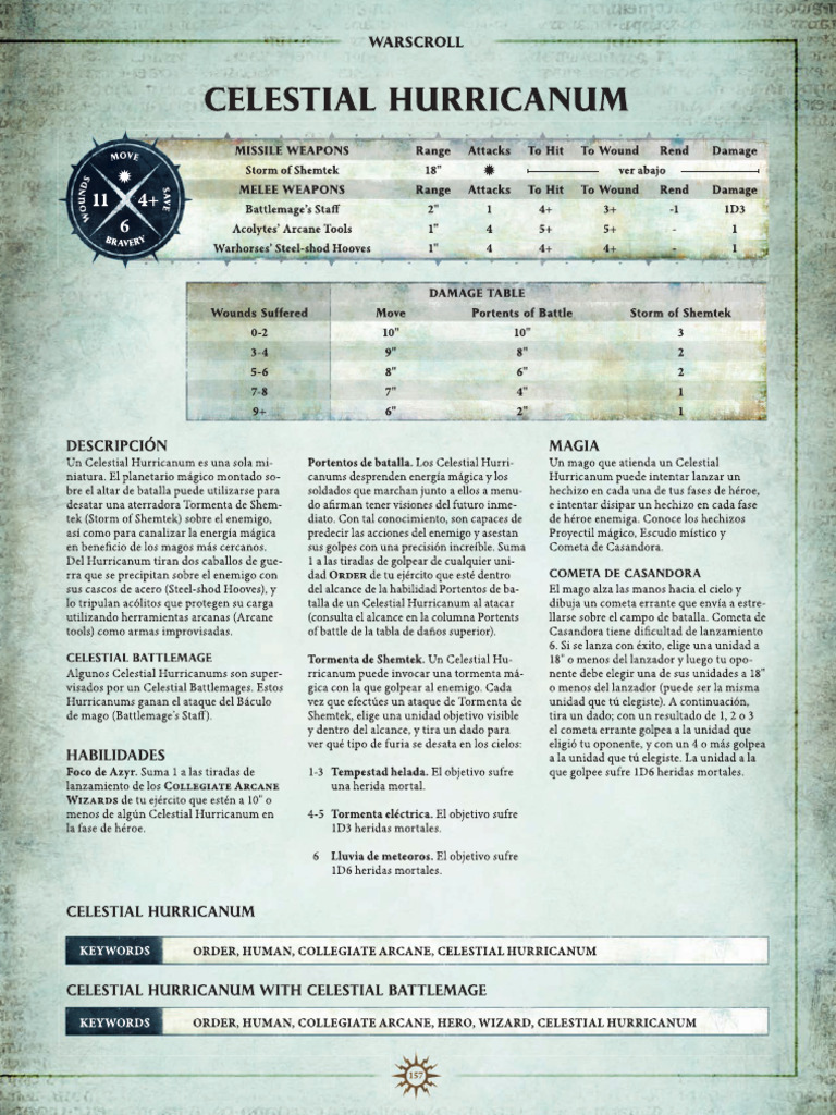 Aos Warscroll Celestial Hurricanum Es | PDF