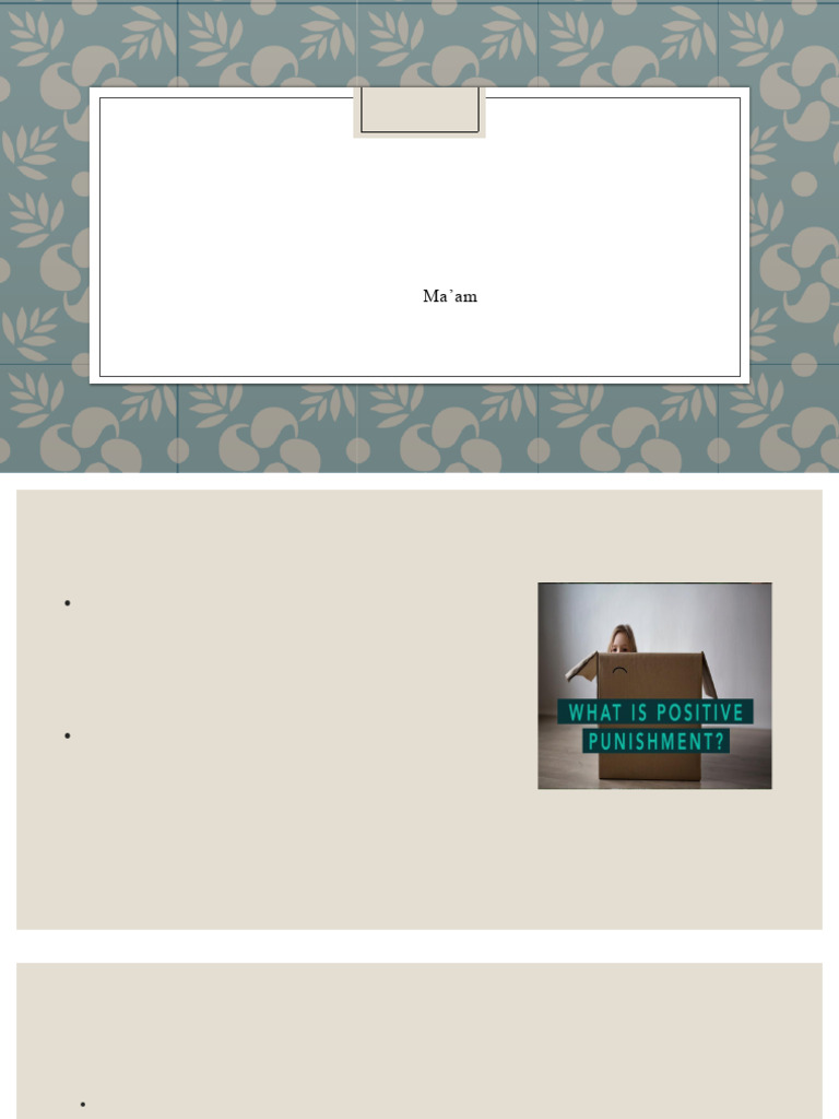 Positive Reinforcement Presentation | PDF | Punishments | Reinforcement