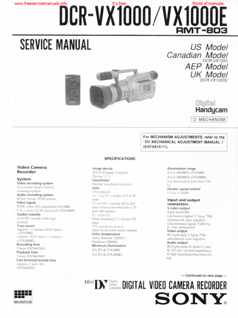 DCR vx1000 | PDF | Home & Garden | Computers