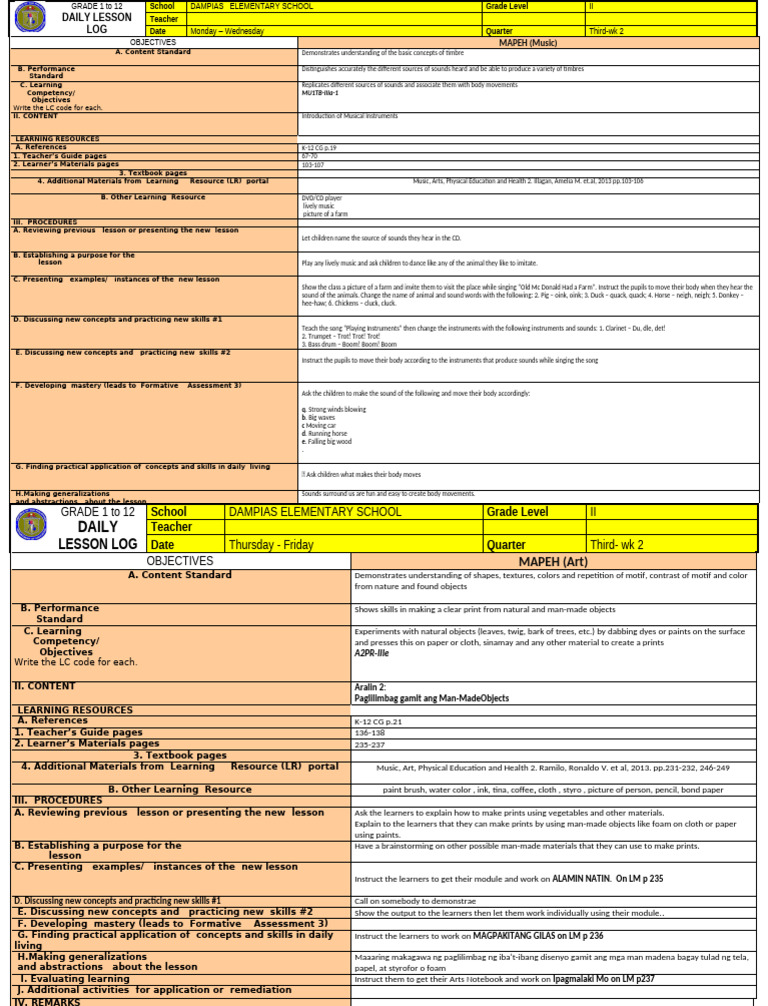 week 2 G3 | PDF | Learning | Teachers