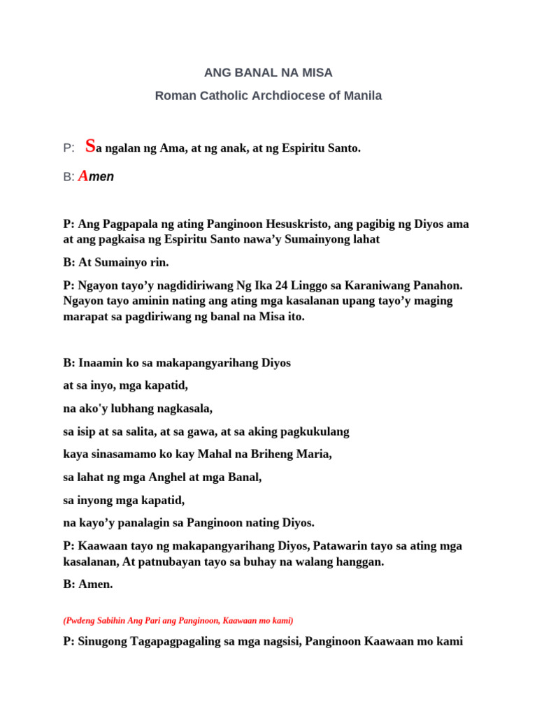 Ang Banal Na Misa Edited | PDF