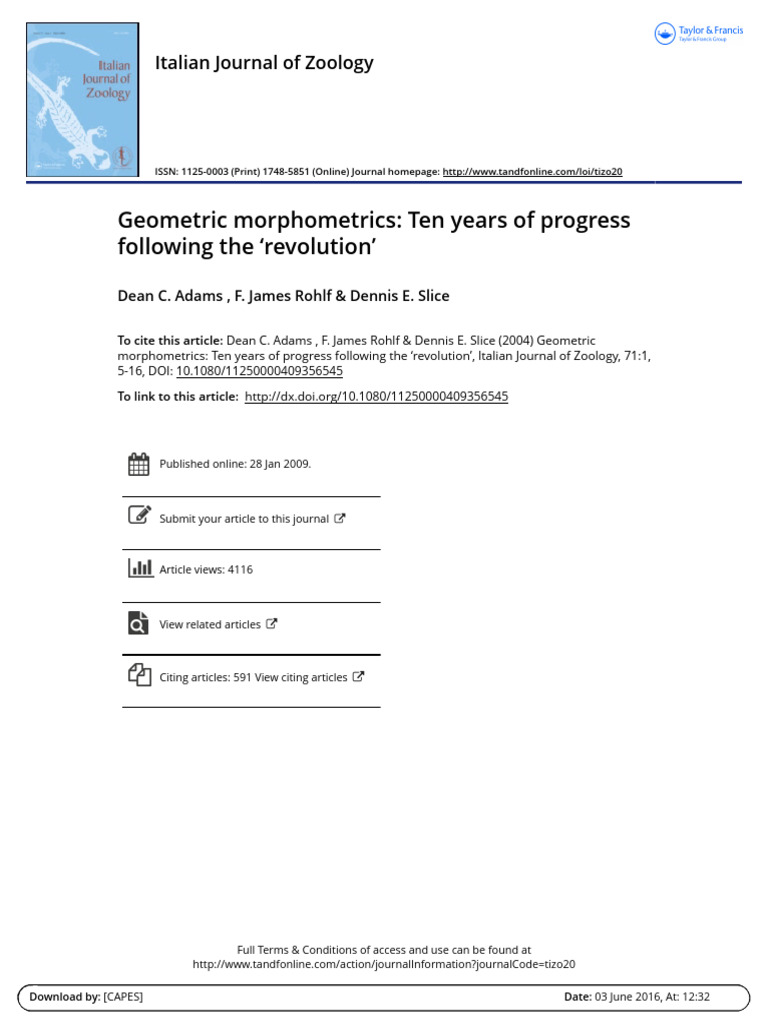 Adams, Rohlf, Slice - 2004 - Geometric Morphometrics Ten Years of ... Adams, Rohlf, Slice - 2004 - Geometric Morphometrics Ten Years of ...