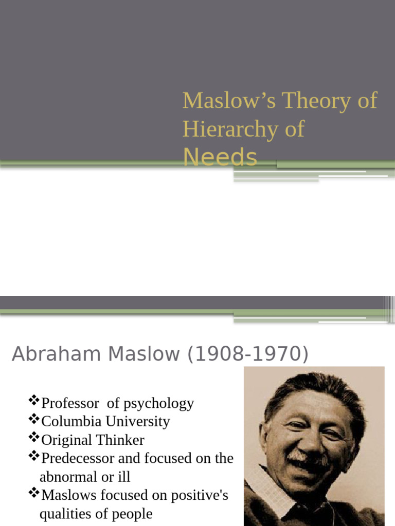 maslows hierarchy | PDF | Self Actualization | Behavioural Sciences