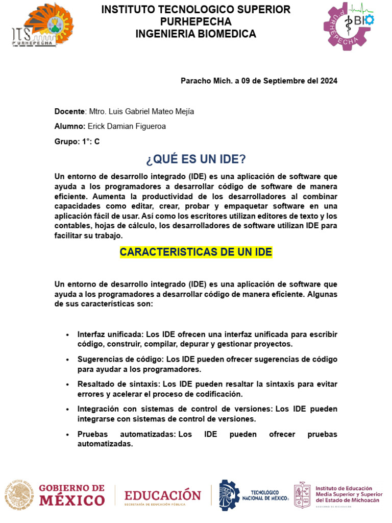 Qué Es Un Ide | PDF | Entorno de desarrollo integrado | Tecnologías de ...