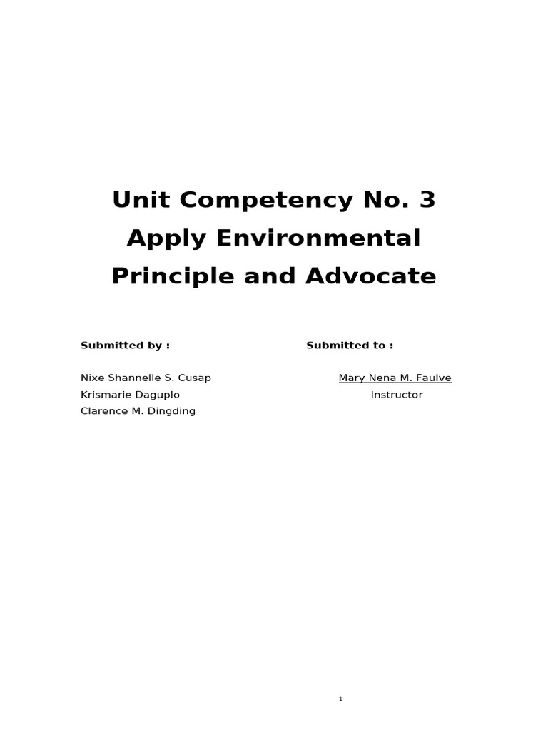 Unit Competency No.8docx | PDF | Climate Change | Waste Management