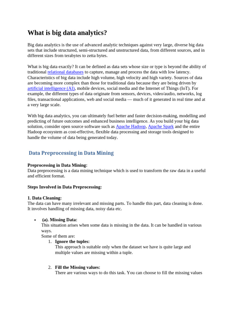 What Is Big Data Analytics | PDF | Big Data | Data Compression