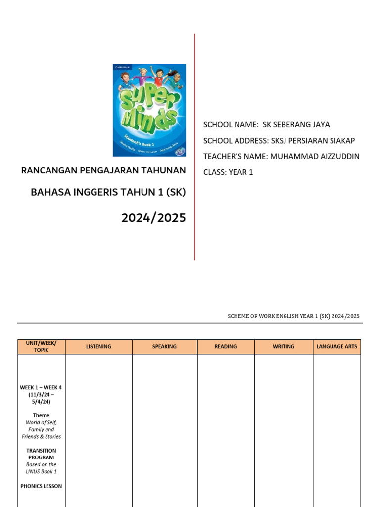 RPT Eng 2024 | PDF | English Language | Word