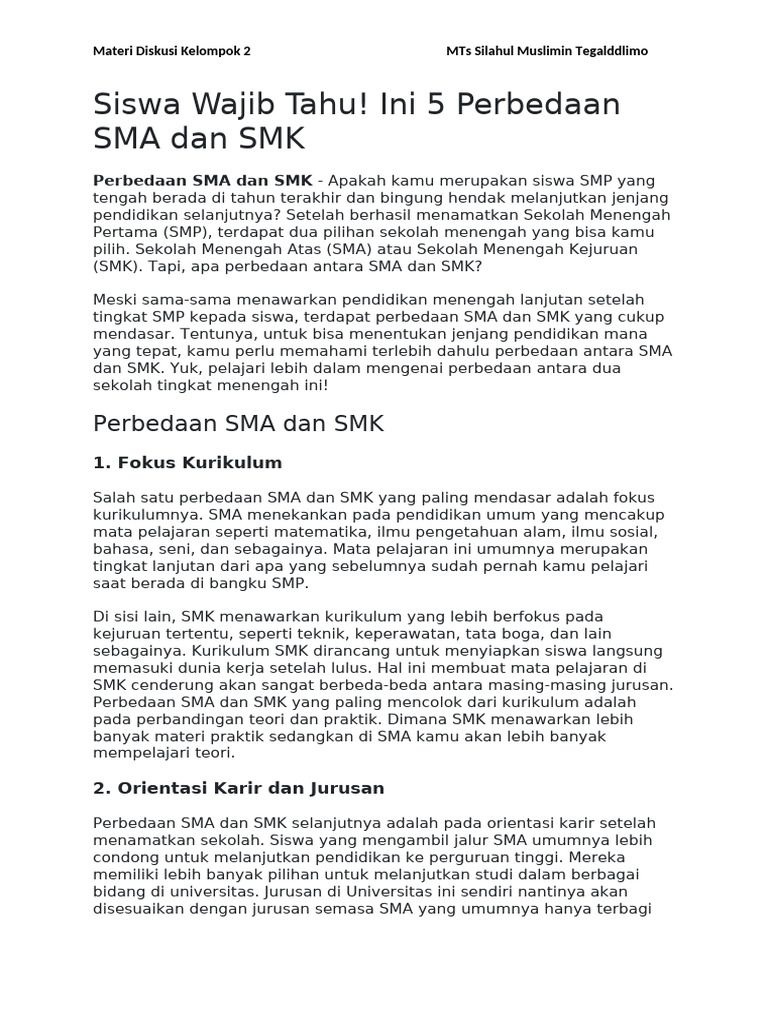 Siswa Wajib Tahu | PDF