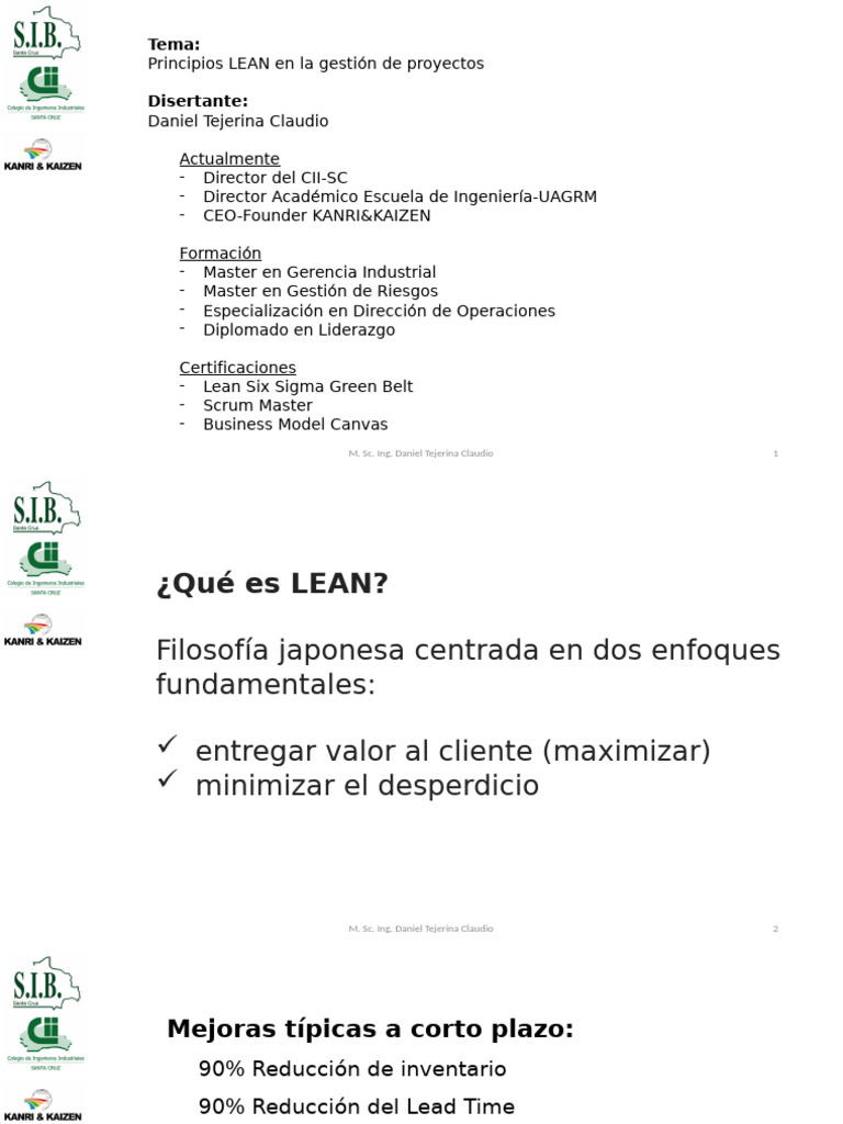 Principios LEAN en Gestión de Proyectos | PDF | Lean Manufacturing ...