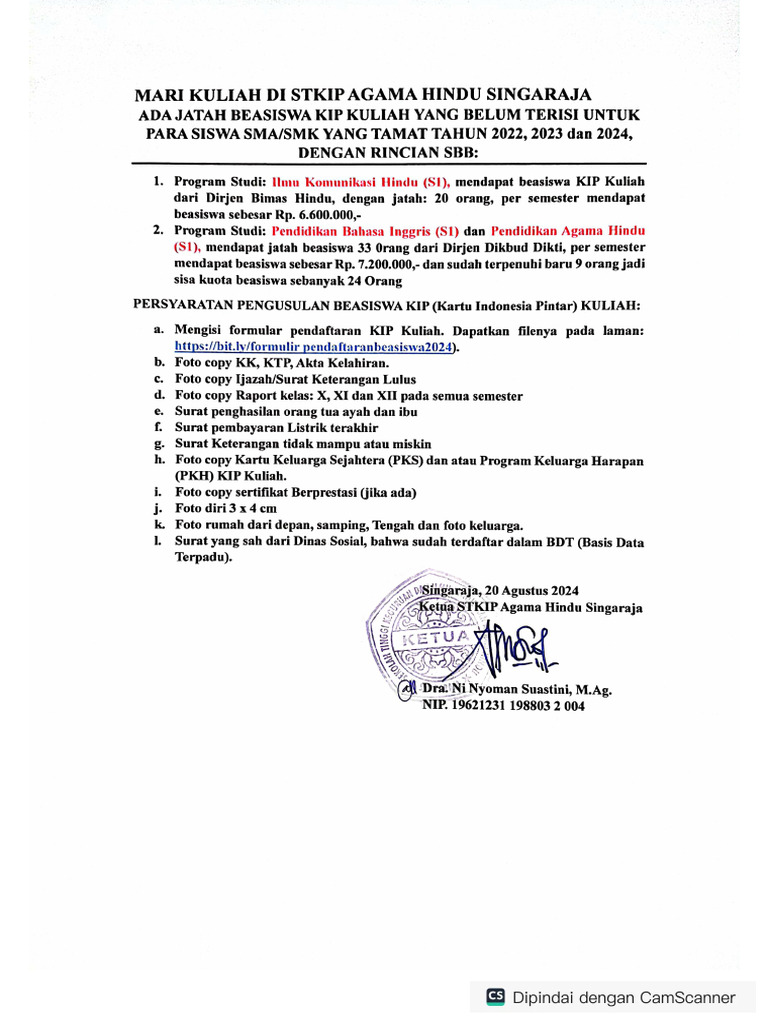 Mari Kuliah Di Stkip Agama Hindu Singaraja | PDF