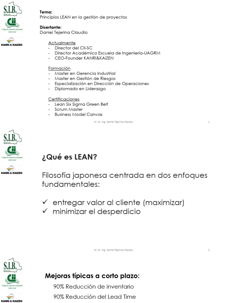 Principios LEAN en Gestión de Proyectos | PDF | Lean Manufacturing ...