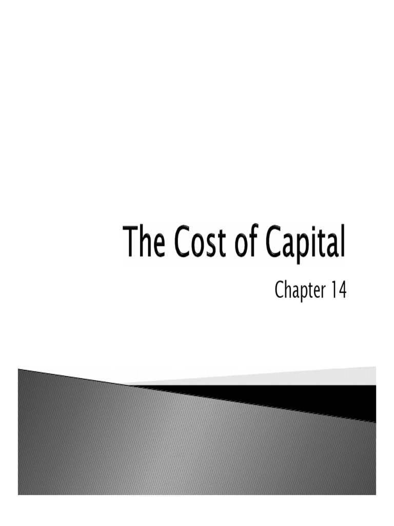 Cost of Capital PPT | PDF | Cost Of Capital | Capital Asset Pricing Model