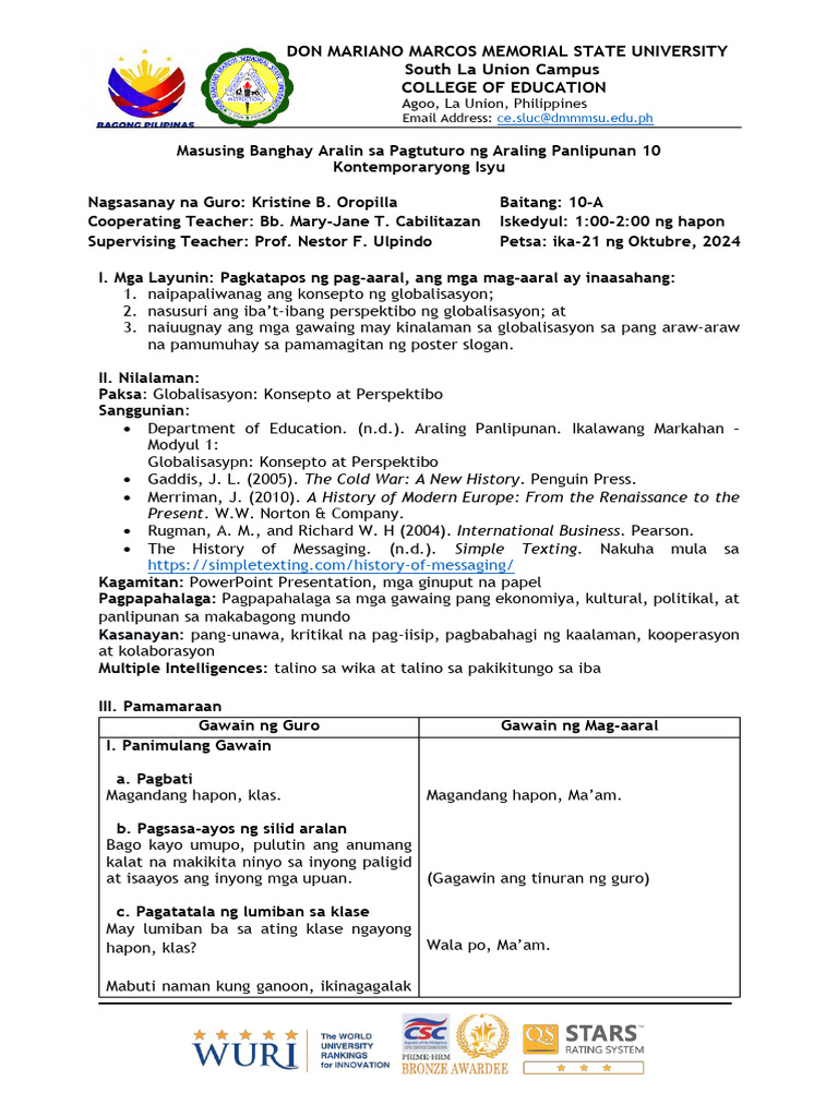 DLP Globalisasyon G10 A | PDF