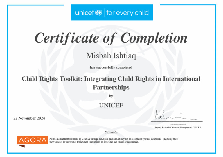 Child-Rights-Toolkit - Certificate of Completion | PDF