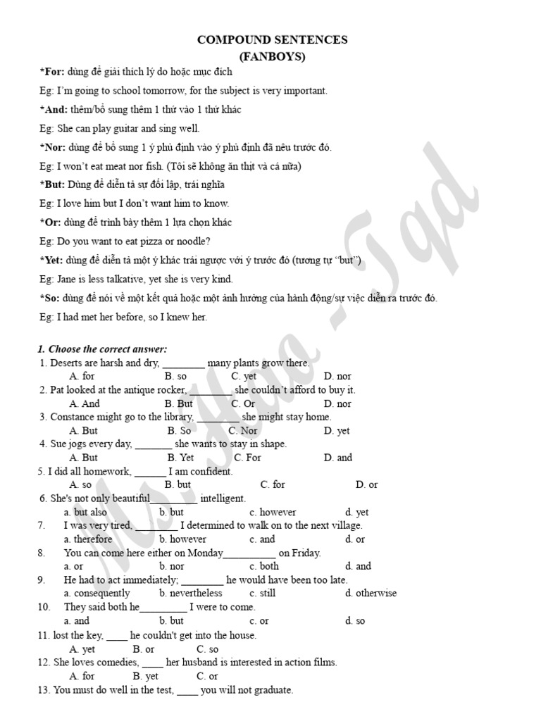 COMPOUND SENTENCES | PDF