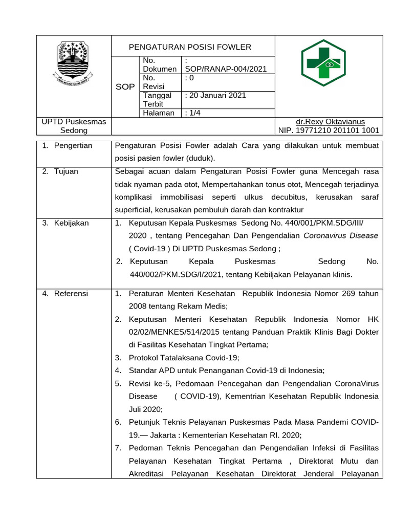 Pengaturan Posisi Fowler | PDF