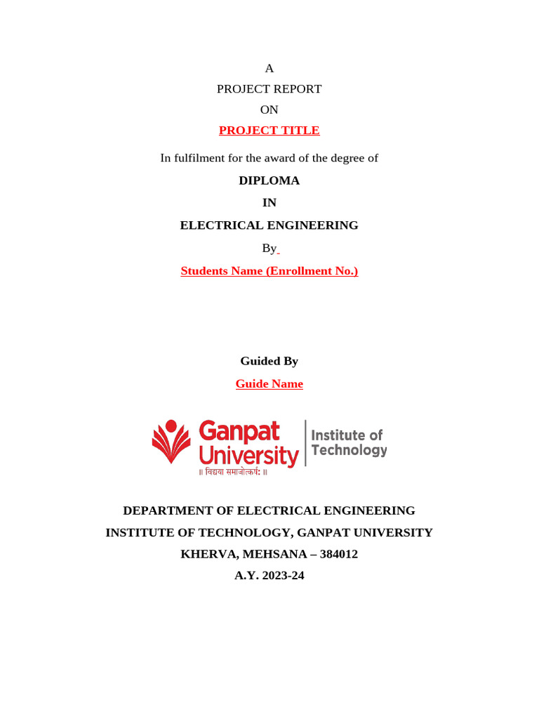 Project Report Front Page Iot | PDF | Vocational Education ...