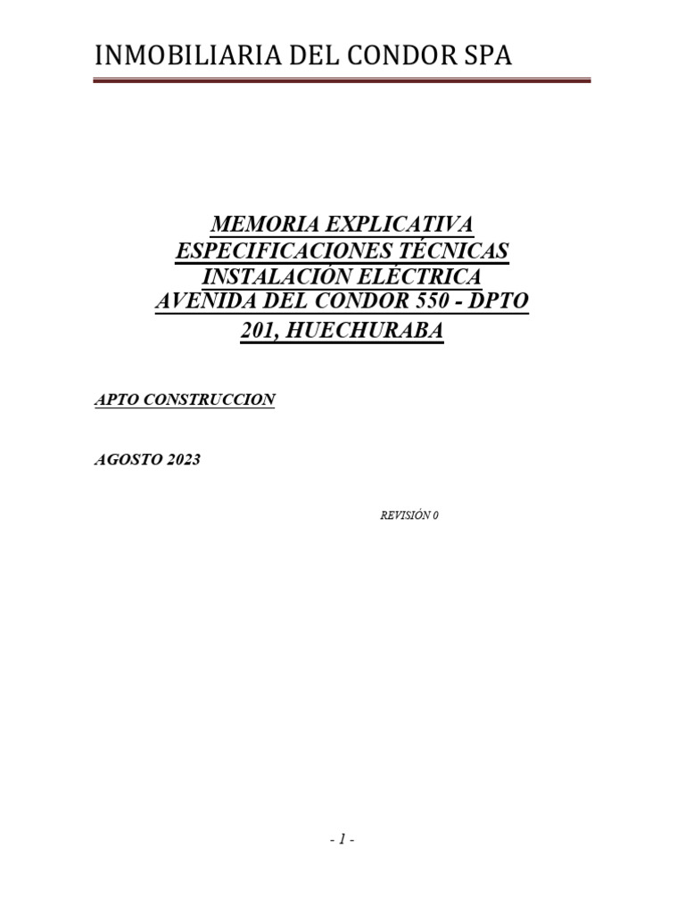 01 - EETT - Av Del Condor 550 OF - 201 Huechuraba | PDF | Ascensor ...