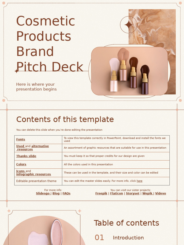Cosmetic Products Brand Pitch Deck by Slidesgo | PDF | Market ...