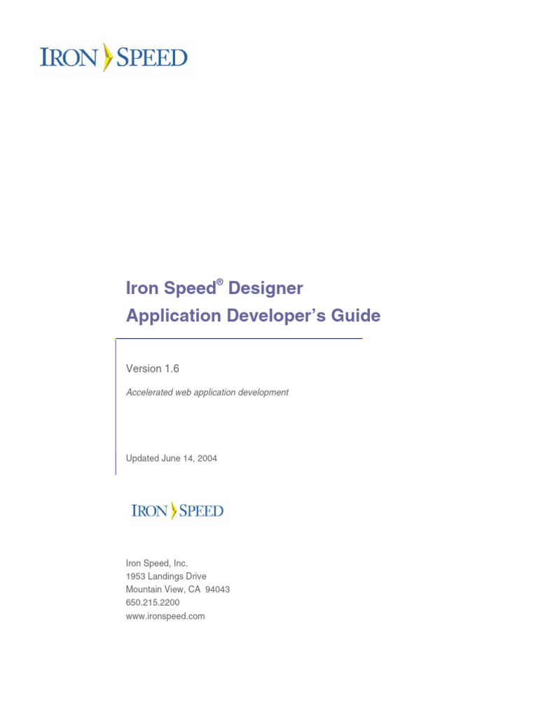 Iron Speed Designer Application Developers Guide | PDF | Tag (Metadata ...
